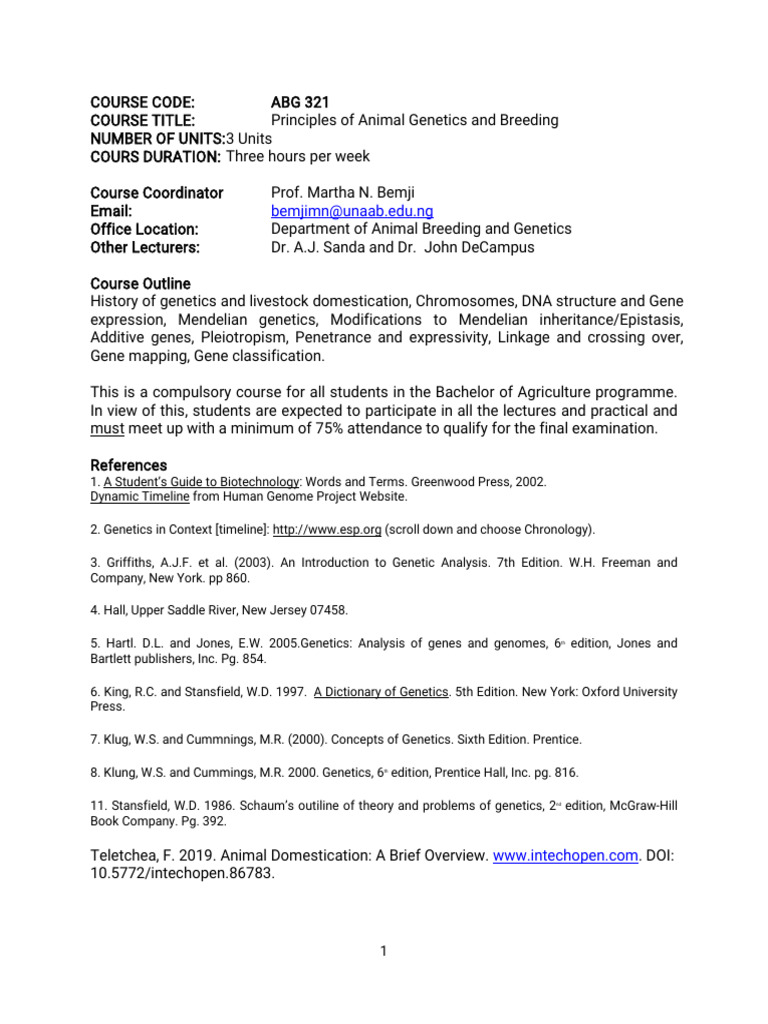 ABG 321 Module 1 (History of Genetics) - SUNNYWISE-1 | PDF ...