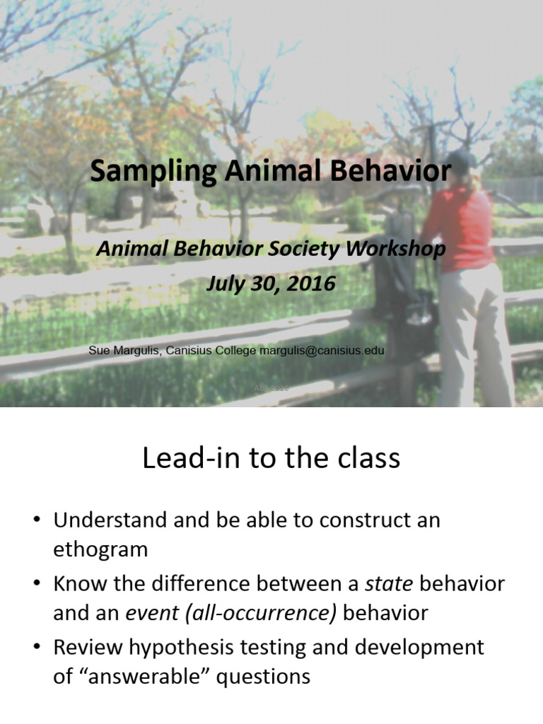 Sampling Animal Behavior-SM | PDF | Ethology | Sampling (Statistics)