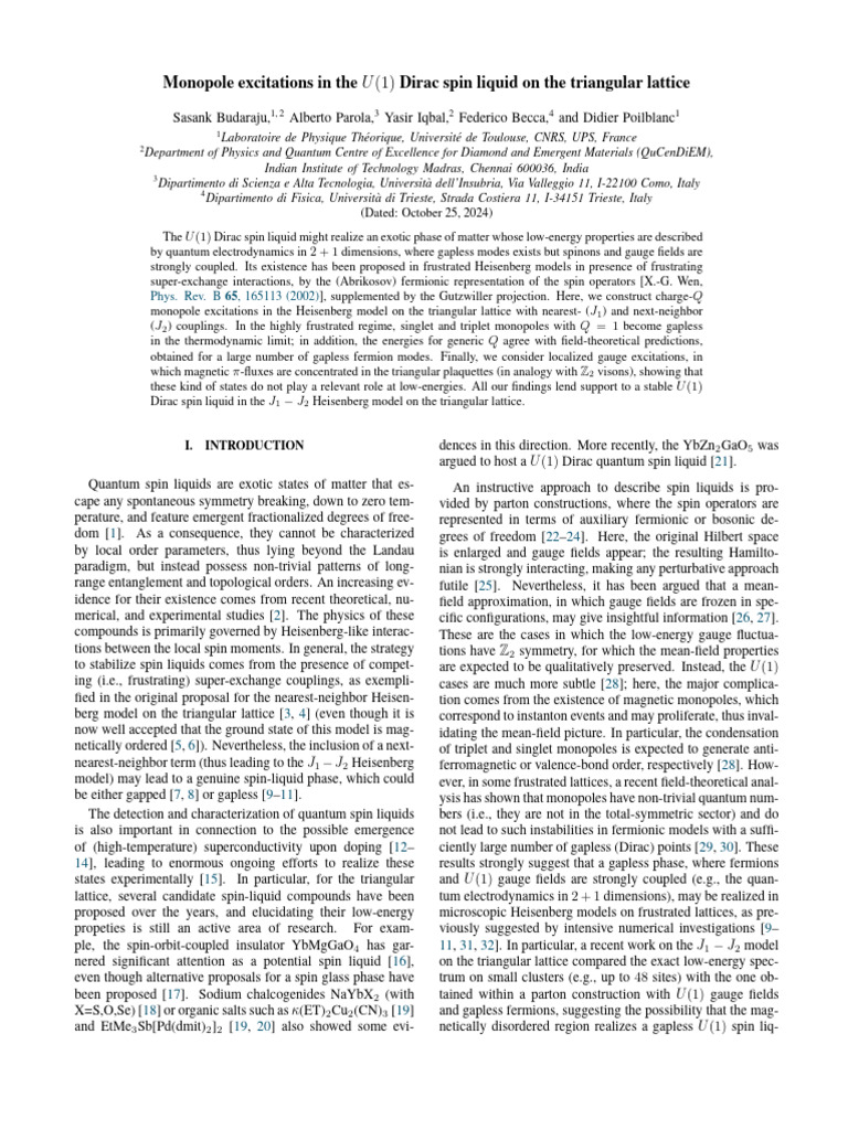 X Monopole Excitations | PDF | Spin (Physics) | Wave Function