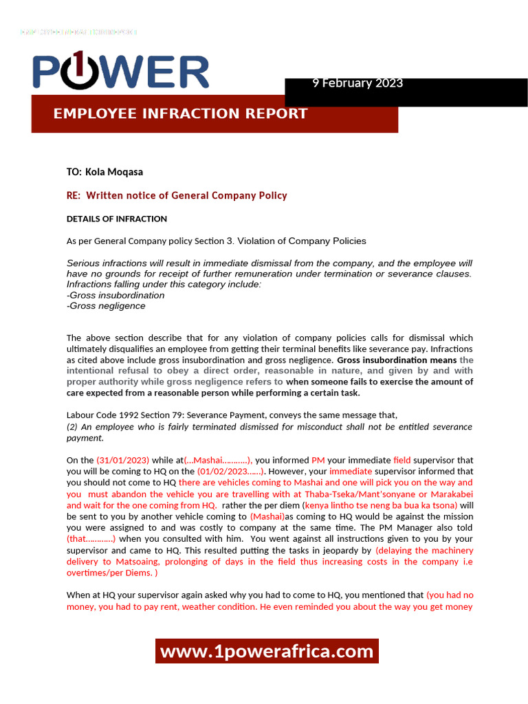 Infraction-Kola Moqasa - V2 | PDF | Business | Private Law