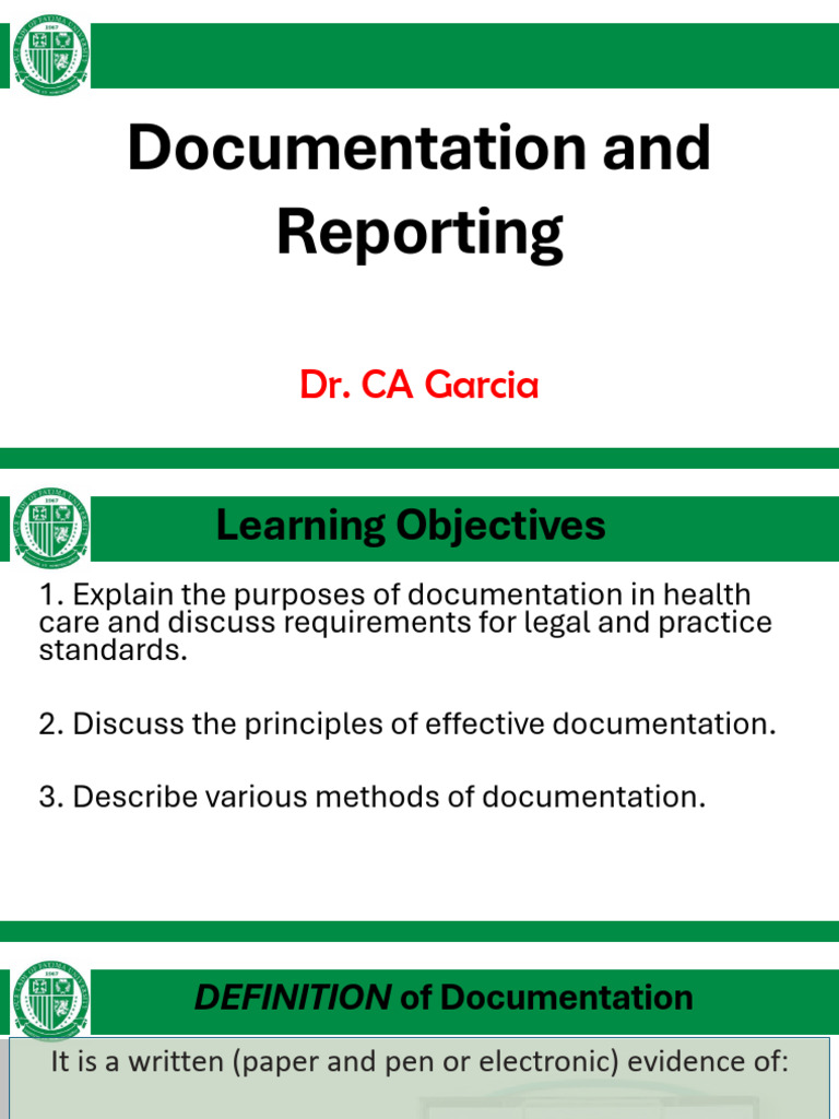 Documentation Reporting2 | PDF | Nursing | Medical Record