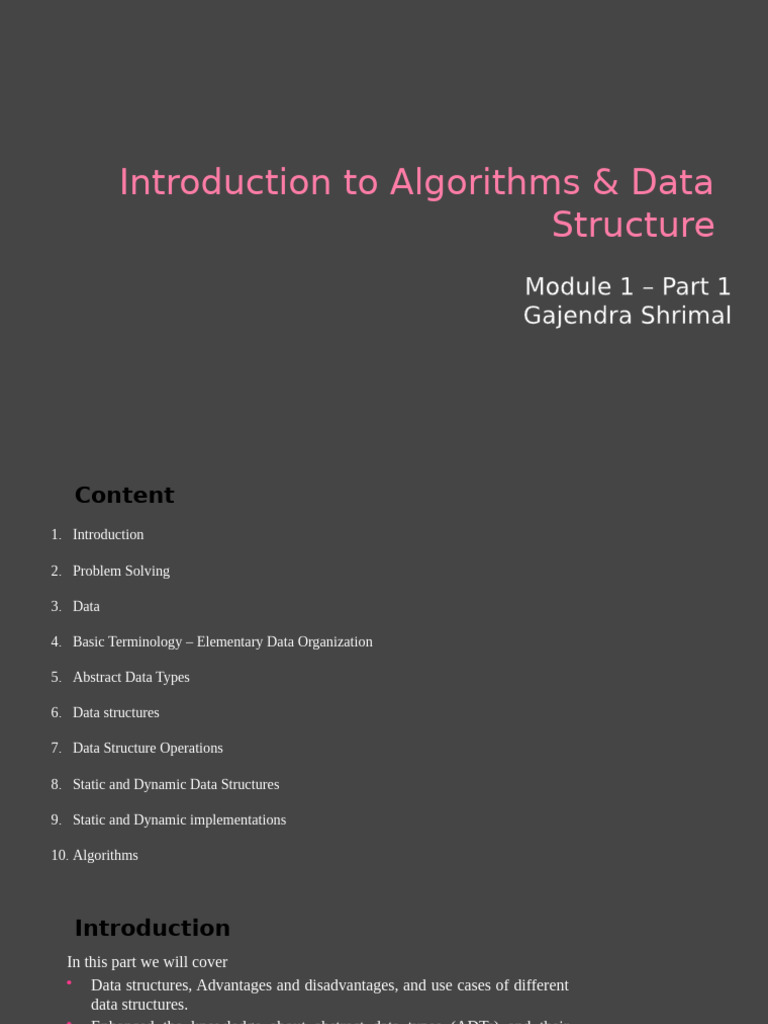 DSA - Module 1 - Part 1 | PDF | Queue (Abstract Data Type) | Data Type