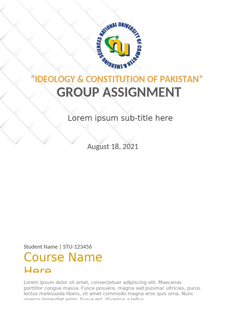 Educational Assignment Cover Page Template | PDF | Art
