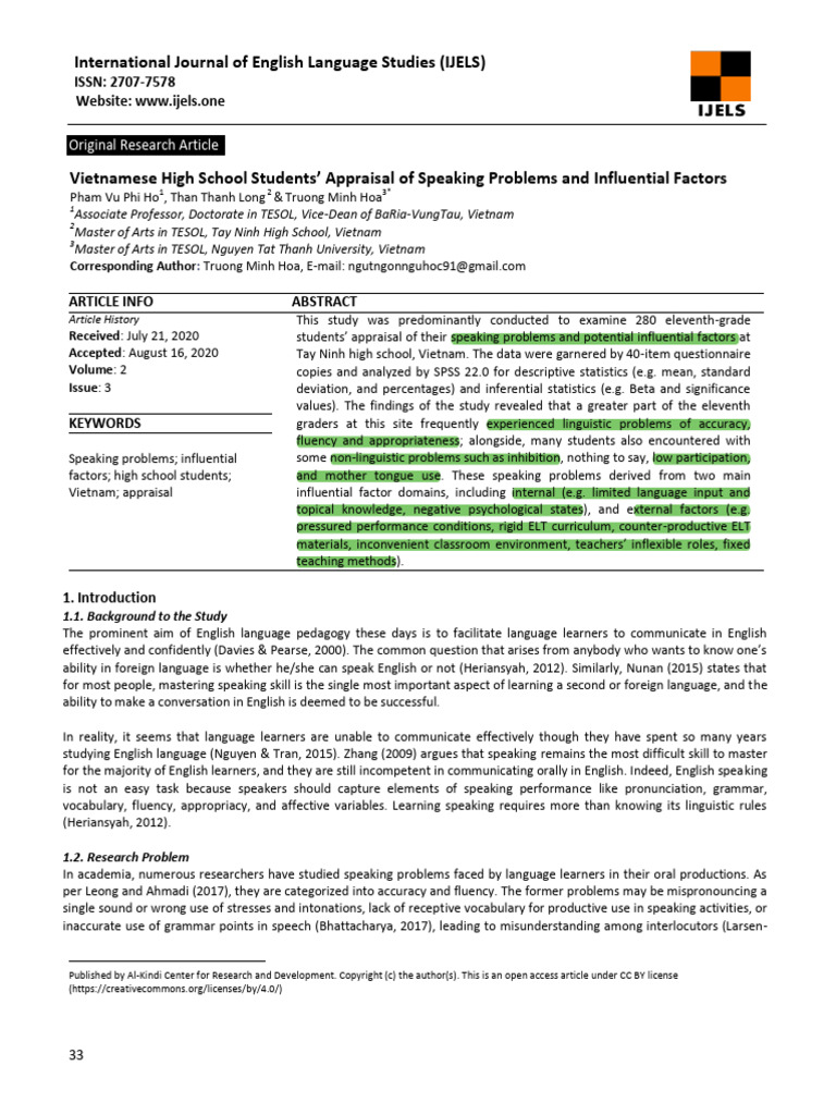 International Journal of English Language Studies (IJELS) : Original ...