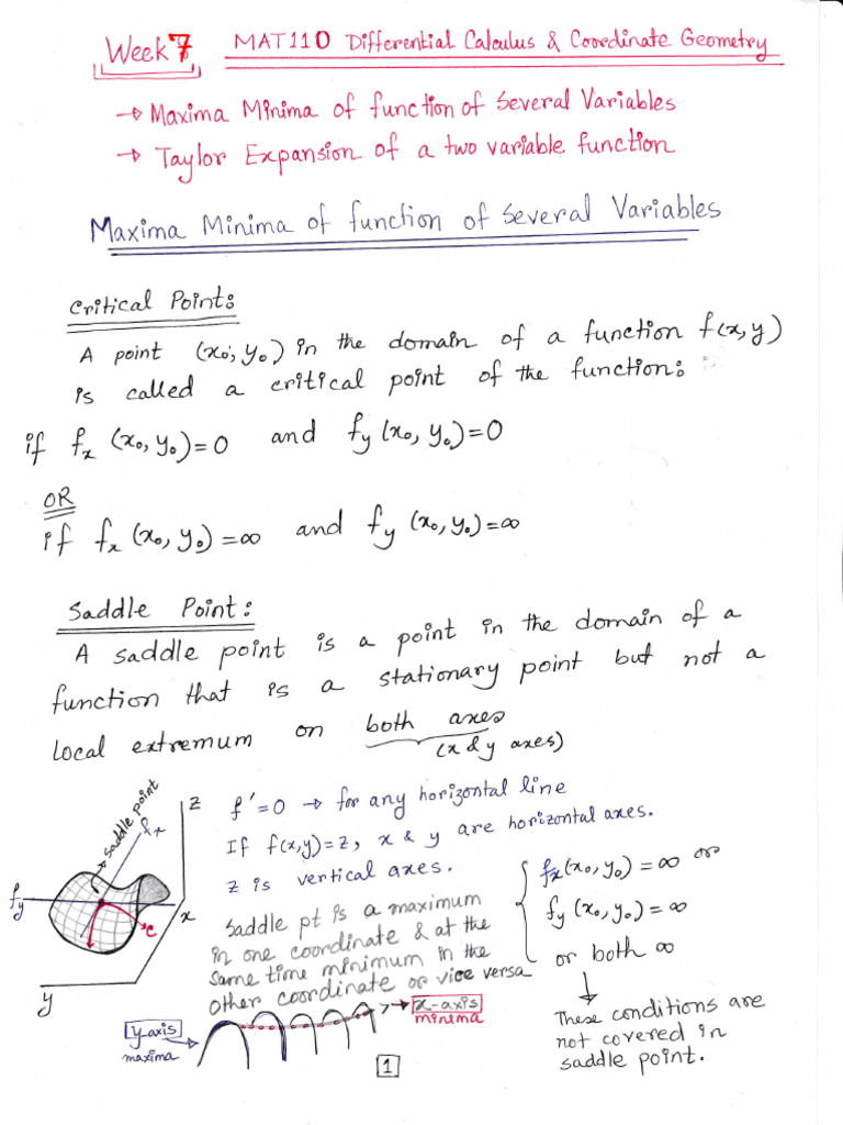 Maxima Minima of Several Variables-1 - 240929 - 110401 | PDF