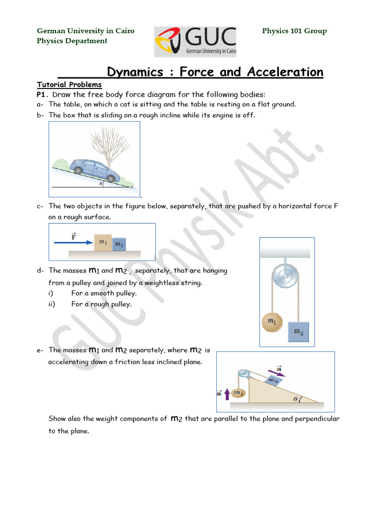 Sheet 3 (Exercise) | PDF | Force | Tension (Physics)