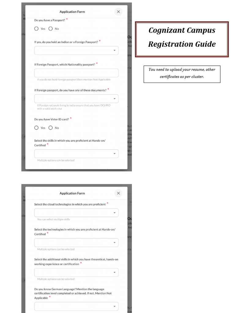 Cognizant Registration Guidelines | PDF