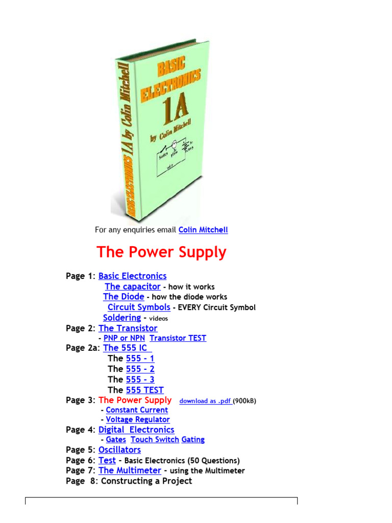 Basic Electronics 1A | PDF | Rectifier | Power Supply