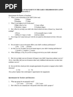 Parent Involvement Questionnaire PDF | PDF