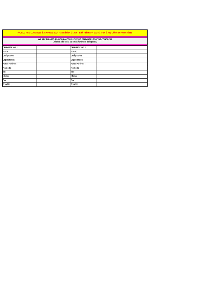 Delegate Nomination Form | PDF