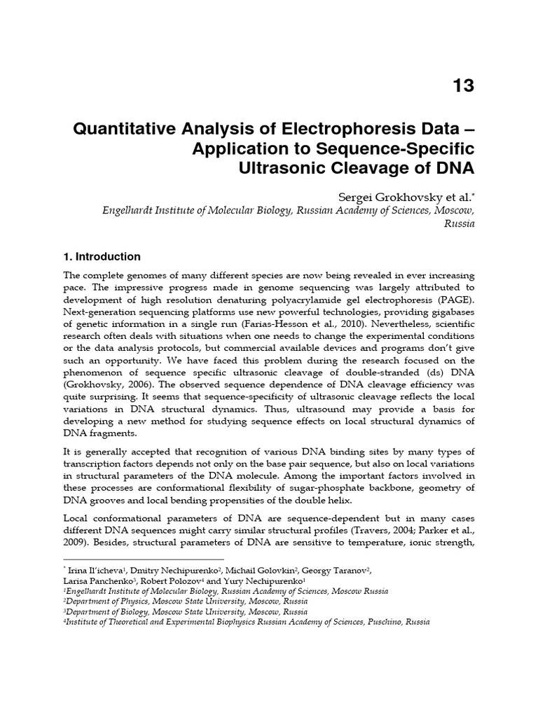 Quantitative_Analysis_of_Electrophoresis_Data_Application_to_Sequence | PDF | Gel ...