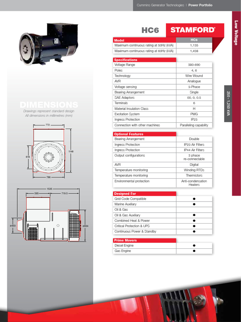 STAMFORD-HC6 | PDF | Electrical Engineering | Energy Technology