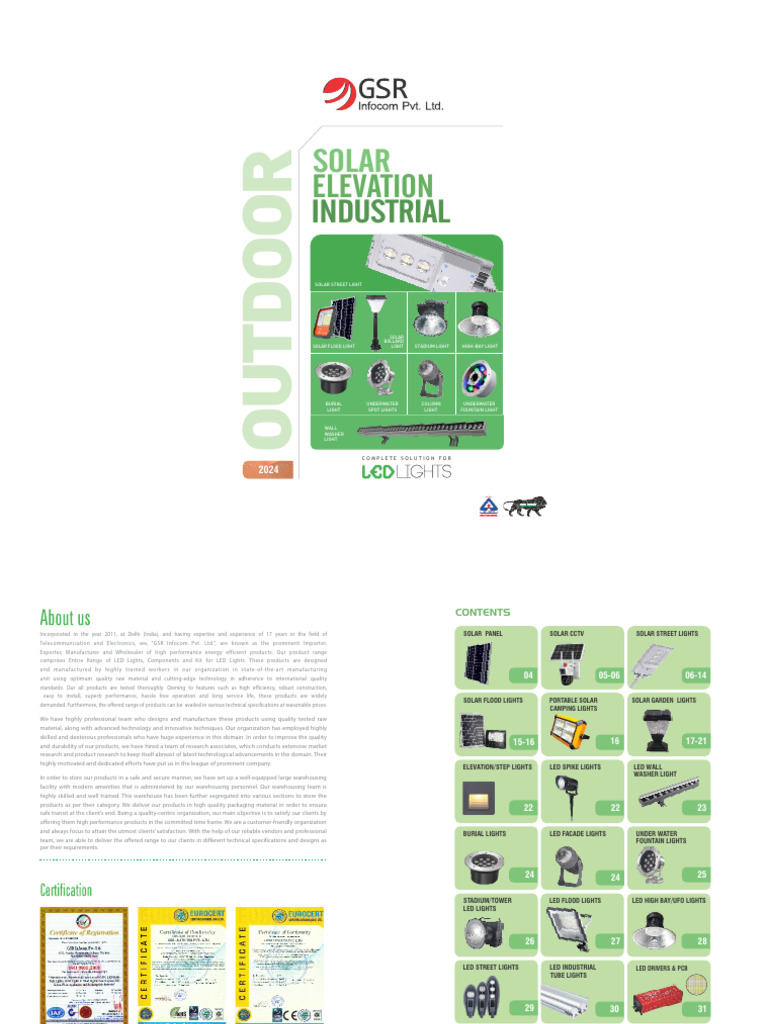 GSR-XG Outdoor Led Catalog | PDF | Dawn | Electronics