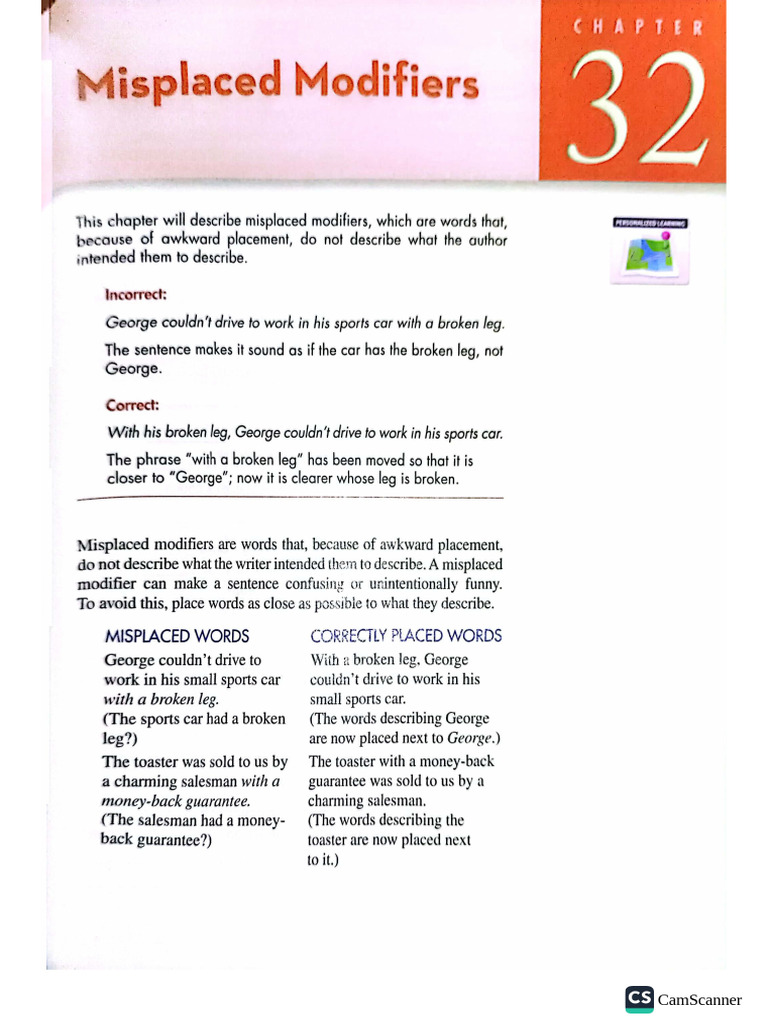 Misplaced Modifiers Notes | PDF