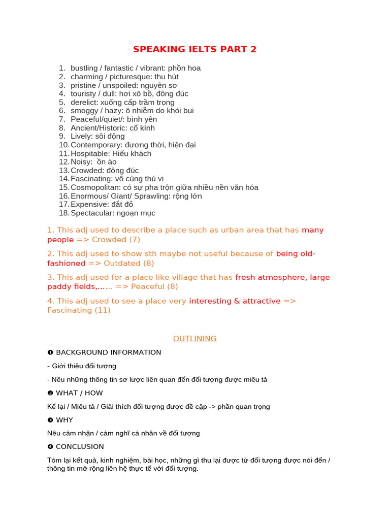 Speaking Ielts Part 2 | PDF