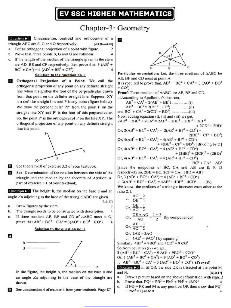 SSC Ev H. Mathematics 3rd Chapter Note | PDF