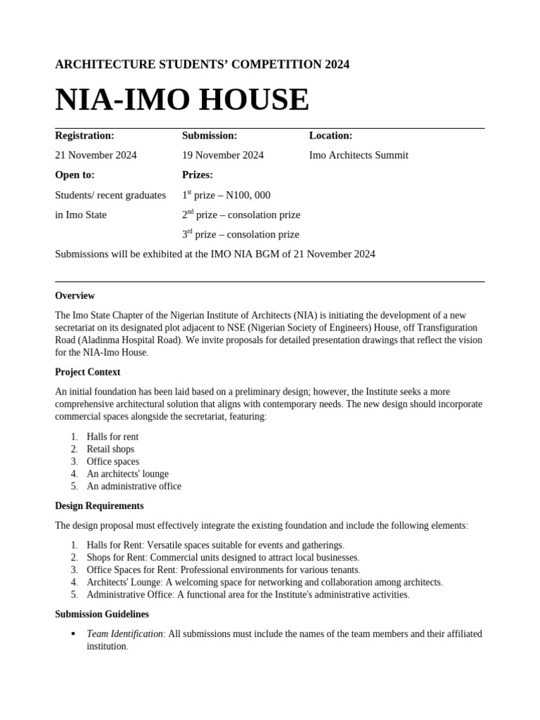 Imo Nia 1 Competition 2024 | PDF