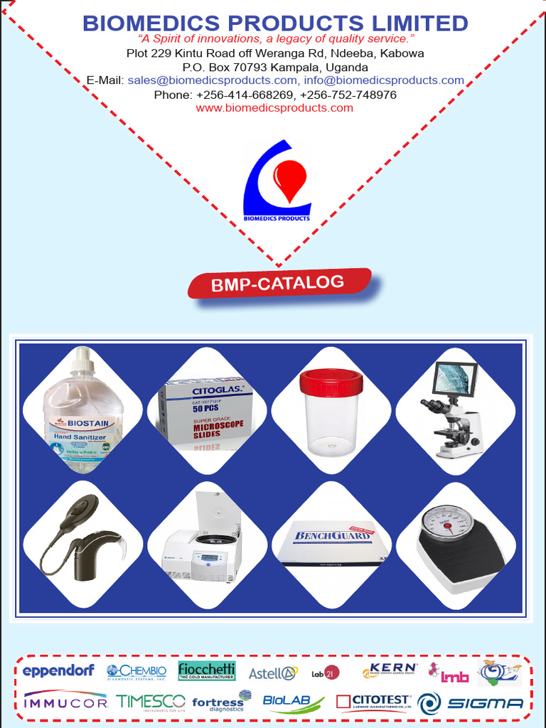 Biomedics Products Limited Uganda Catalogue 2023 | PDF