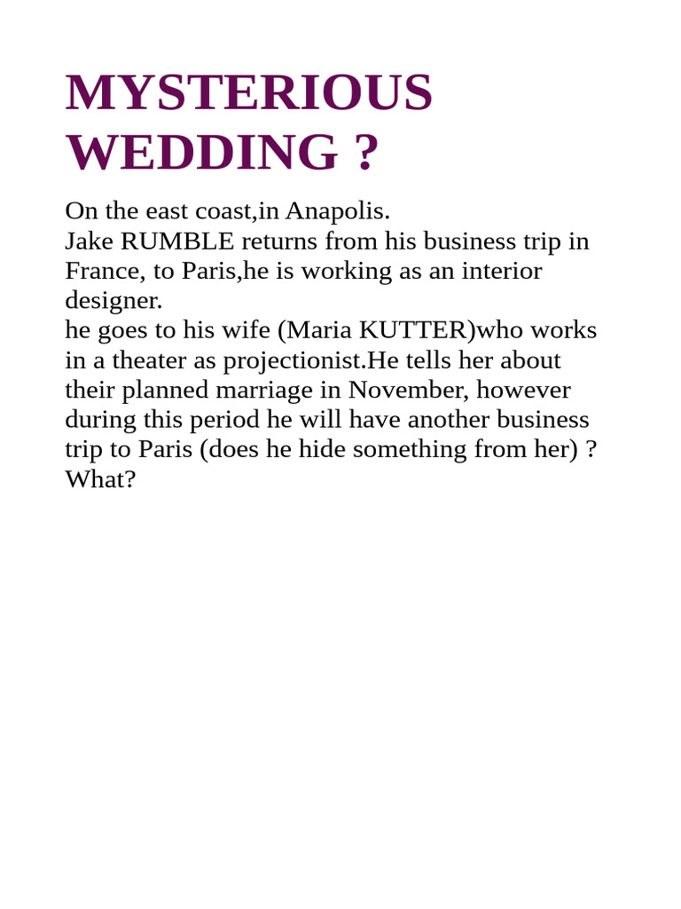 Mysterious Wedding ? | PDF