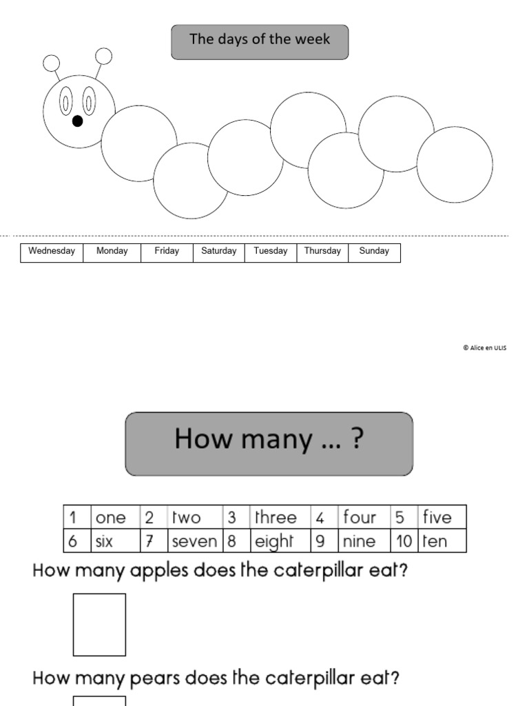 Trace Ecrite the Very Hungry Caterpillar | PDF