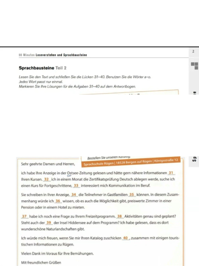 Sprachbausteine Teil 2 | PDF