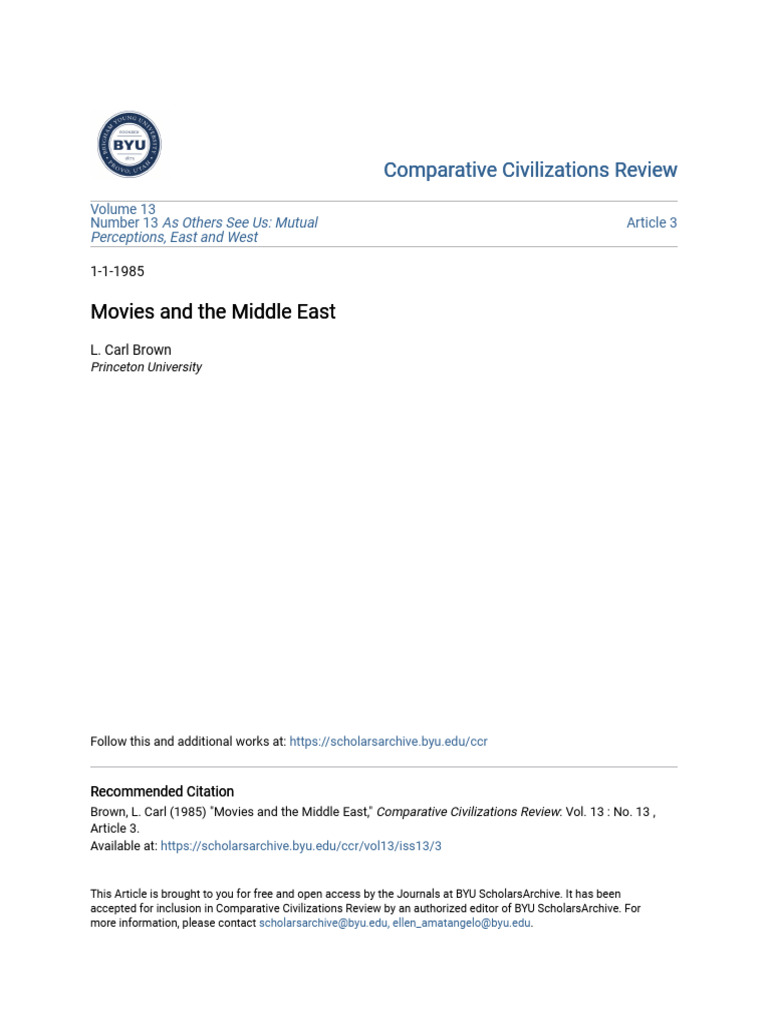 Movies and The Middle East | PDF