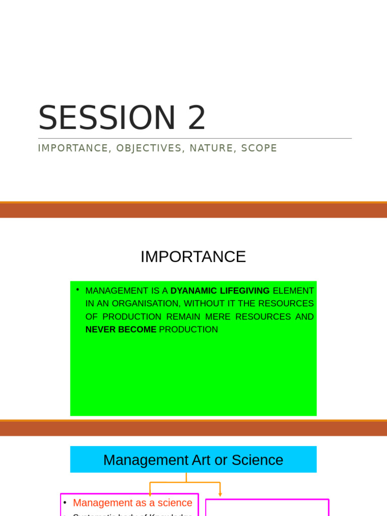 Session 2: Importance, Objectives, Nature, Scope | PDF | Career & Growth | Business