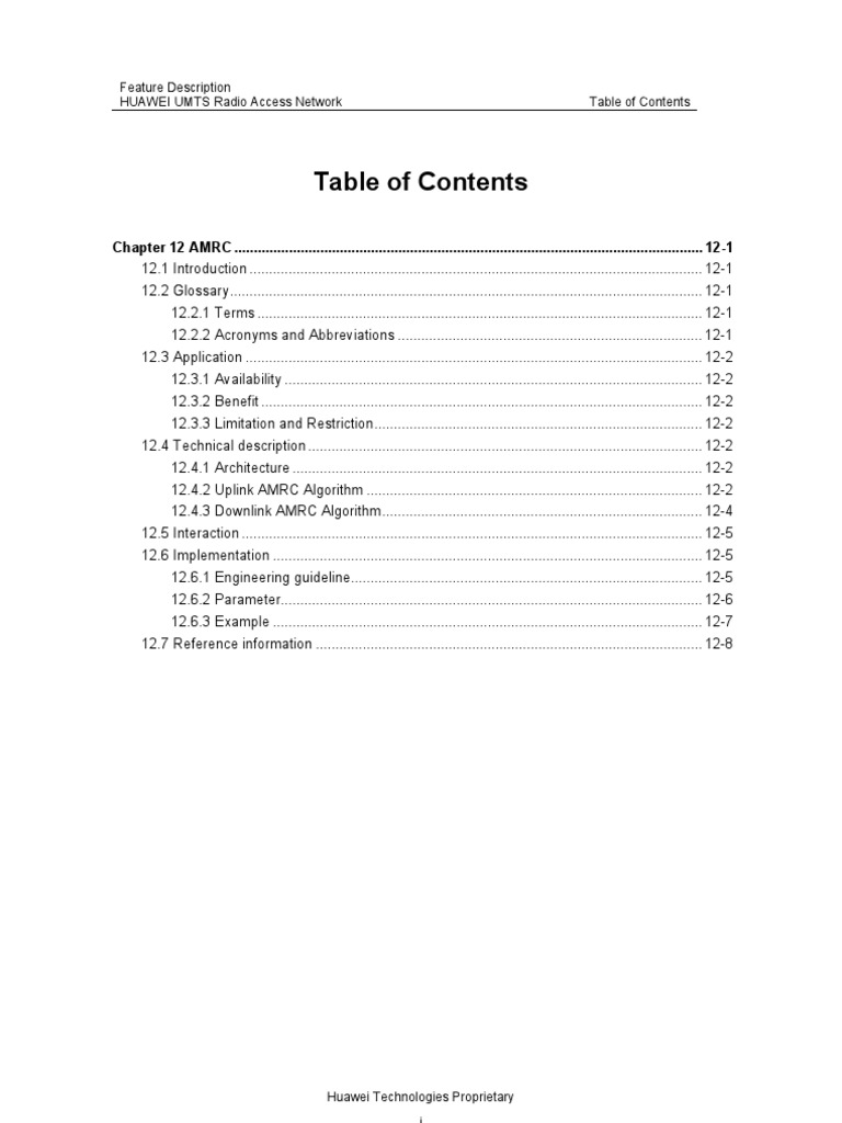 HUAWEI RAN Feature Description (AMRC) | PDF | Electronic Engineering | Data Transmission