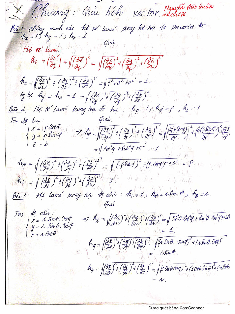 Chương Giải tích vecto | PDF