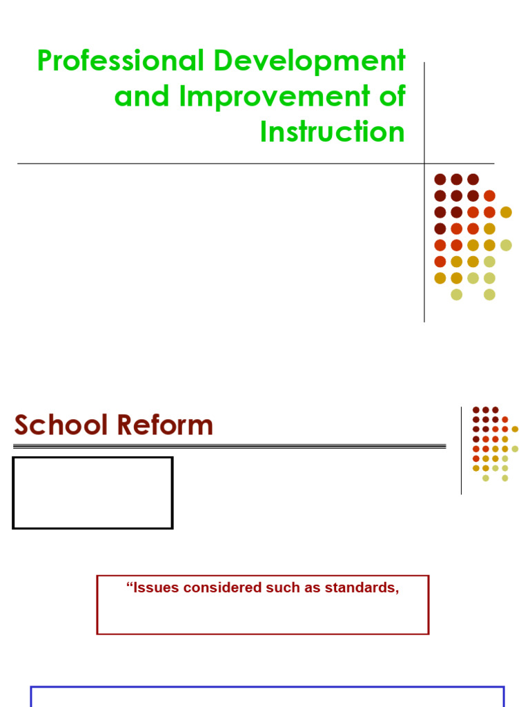 5 Professional Devt Improvement of Instruction | PDF | Teachers | Curriculum