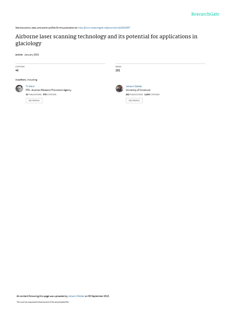 Airborne Laser Scanning Technology And Its Potenti Pdf Earth Sciences Physical Geography