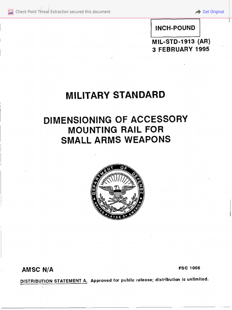 MIL-STD-1913 Rail Dimensions Guide | PDF | Firearms | Ballistics