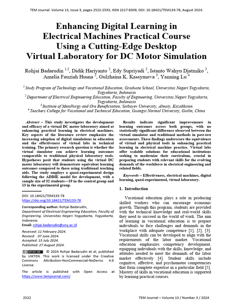 TEMJournalAugust2024 2522 2533 | PDF | Electric Motor | Direct Current