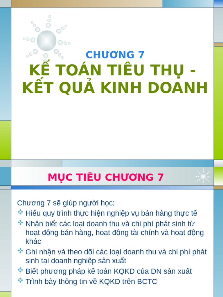 Chương 7-Kttc1-Kt Tieu Thu KQKD (Thanh Tam) | PDF