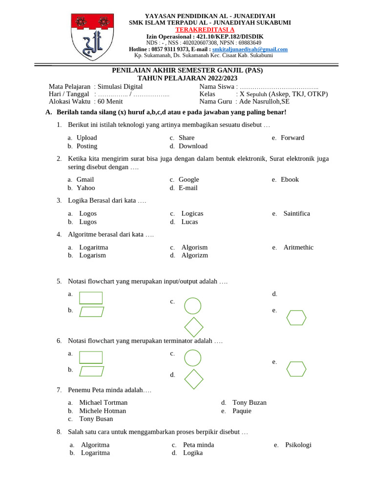SOAL PAS Simdig Desember 2022 | PDF