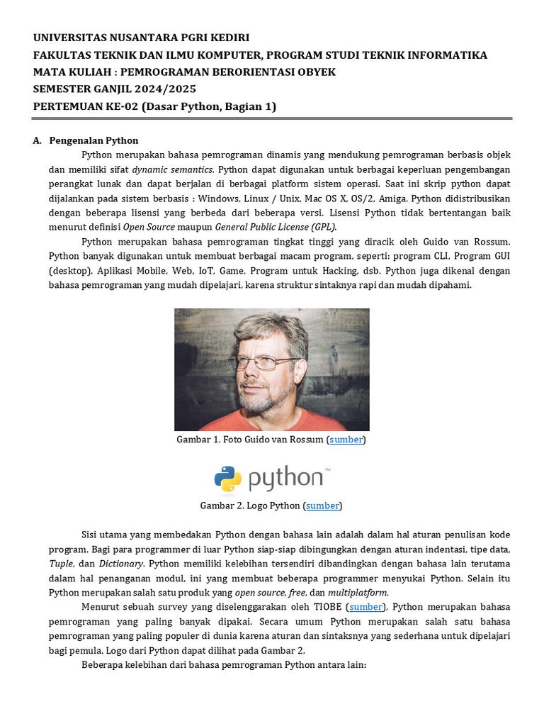 P02-Dasar Python 1 - 2024 | PDF