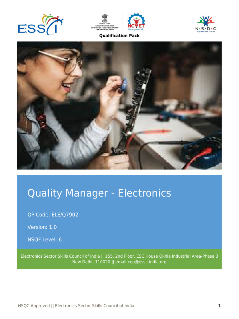 Quality Manager Electronics QP | PDF | Business Process | Reliability ...