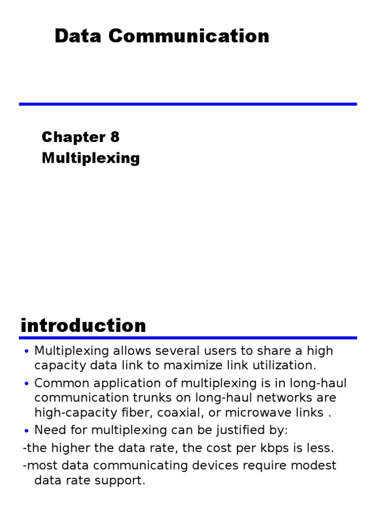 Data Communication - Multiplexing | PDF | Multiplexing | Wavelength ...