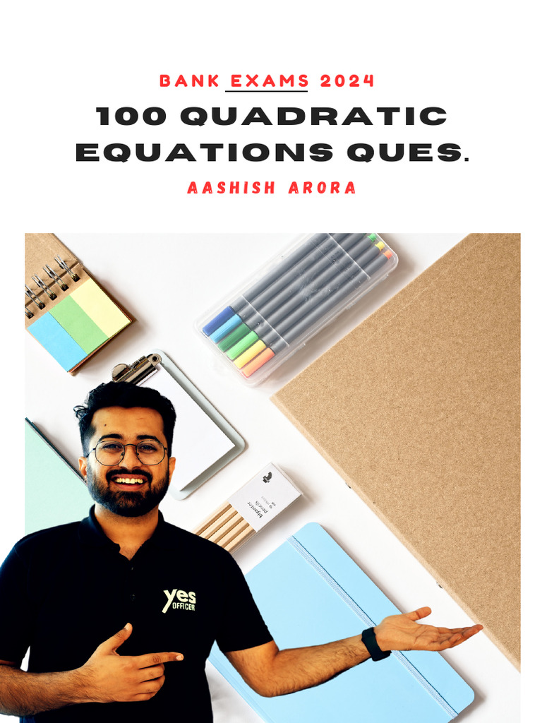 100 Quadratic Equations Question PDF Practice | PDF | Equations | Mathematical Objects