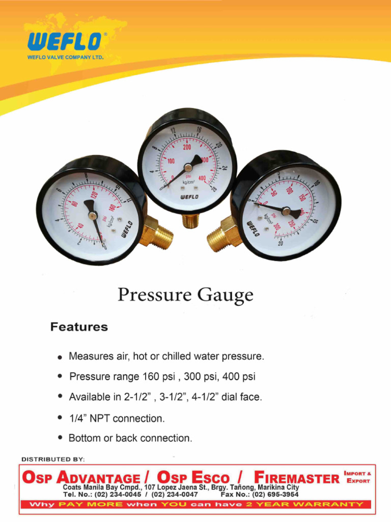 Weflo Pressure Gauge | PDF
