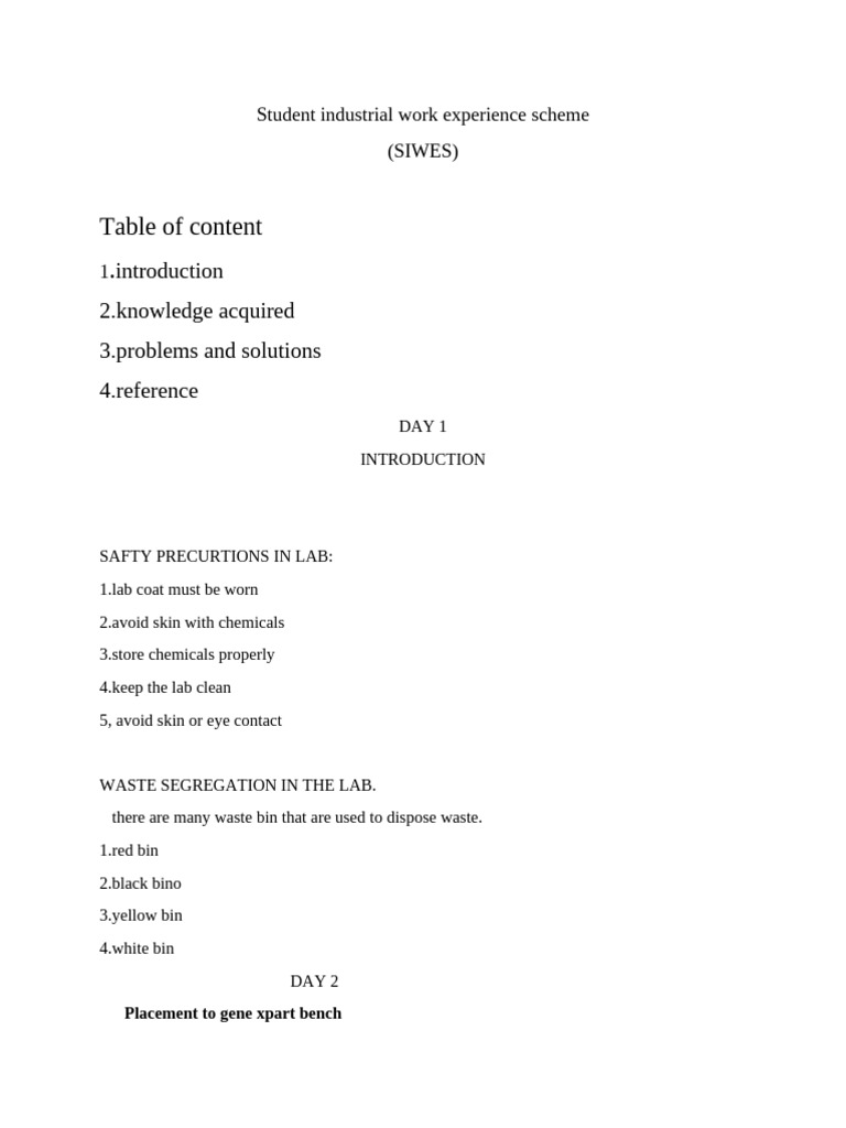 Student Industrial Work Experience Scheme | PDF