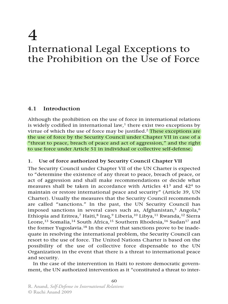 International Legal Exceptions To Use of Force | PDF | Six Day War | Israel