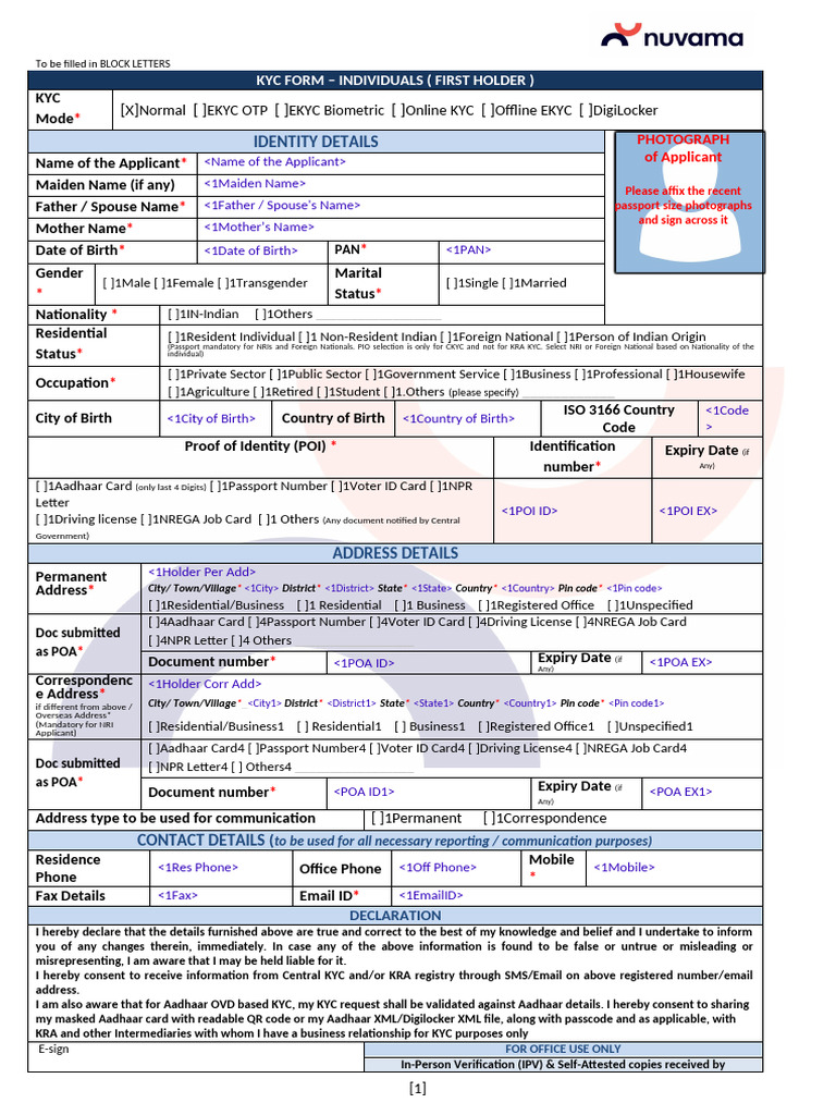Nuvama Demat Form | PDF | Identity Document