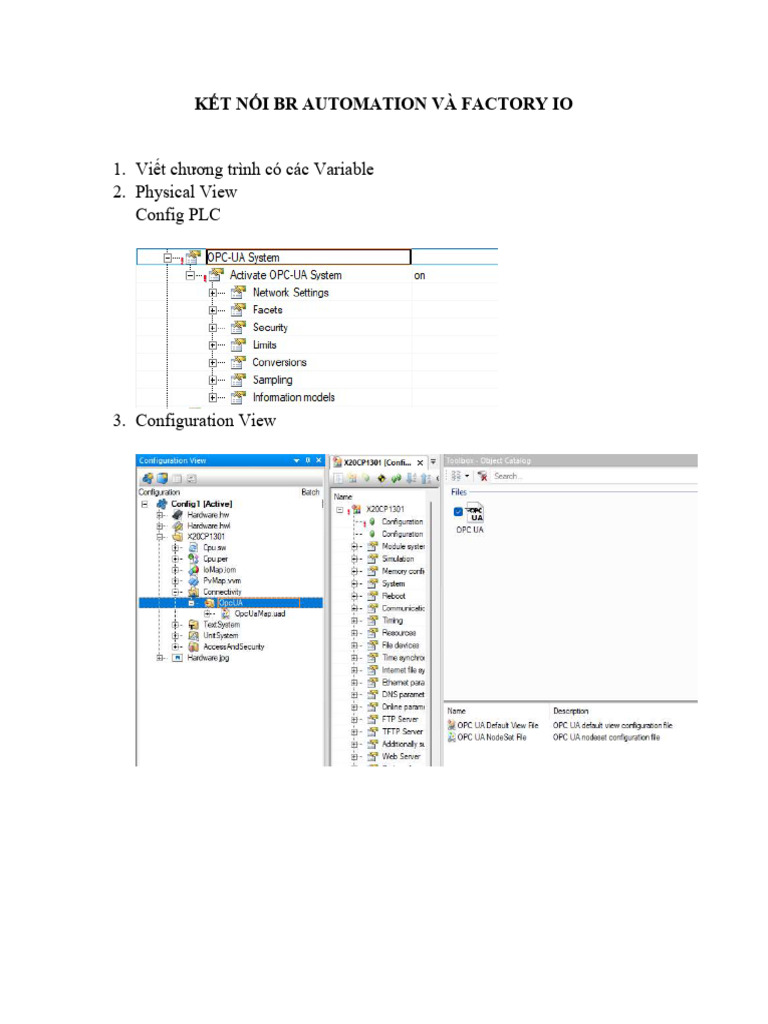 1. Viết chương trình có các Variable 2. Physical View Config PLC | PDF