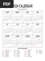 2024 U.S. Natural Gas Trading Calendar | PDF | Public Holiday | Holidays