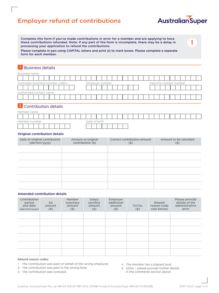 Employer Refund of Contributions | PDF