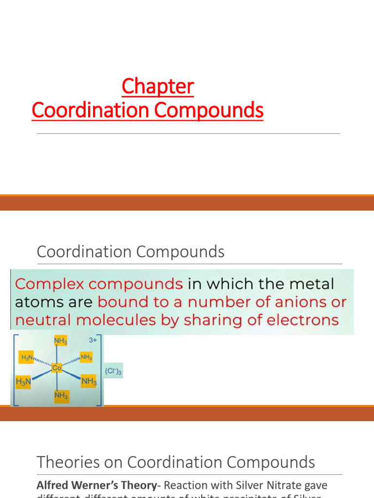 Chapter 4 - Coordination Compounds | PDF | Coordination Complex | Ligand