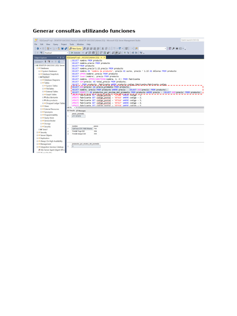 Generar Consultas Utilizando Funciones | PDF