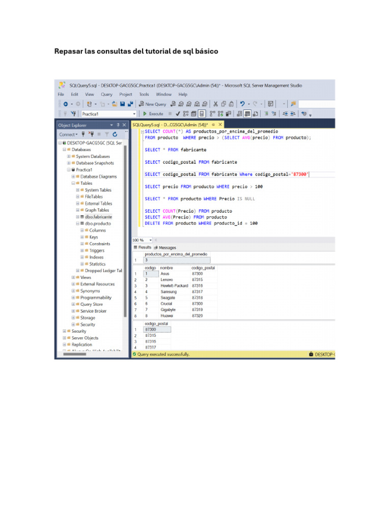 Repasar Las Consultas Del Tutorial de SQL Básico | PDF