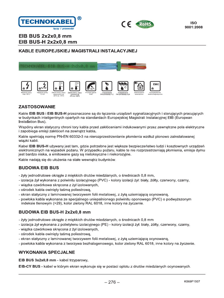 Karta EIB BUS TECHNOKABEL | PDF